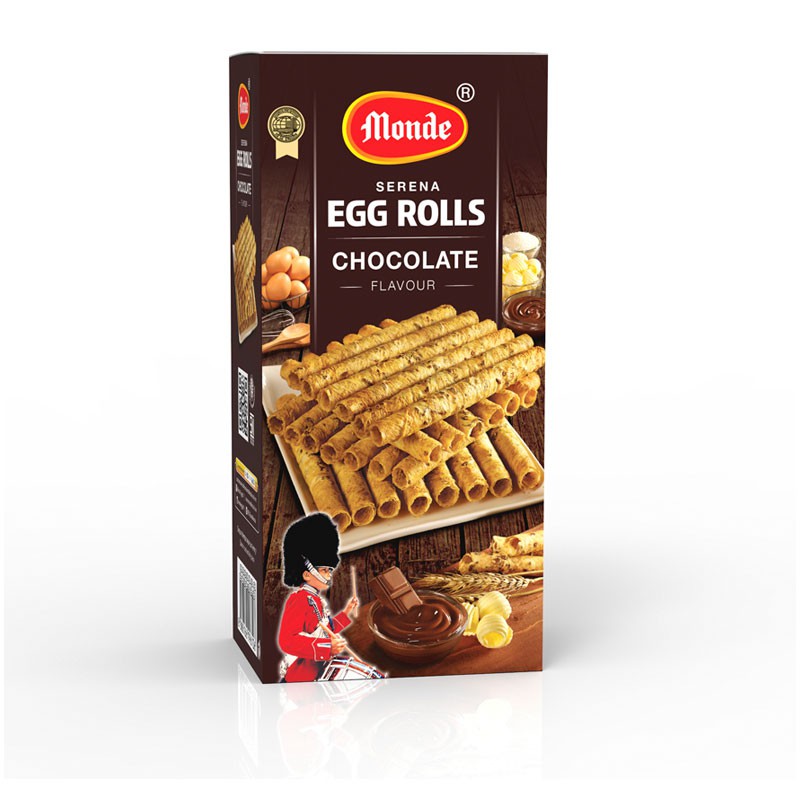 Nilai kandungan gizi Biskuit serena egg rolls chocolate