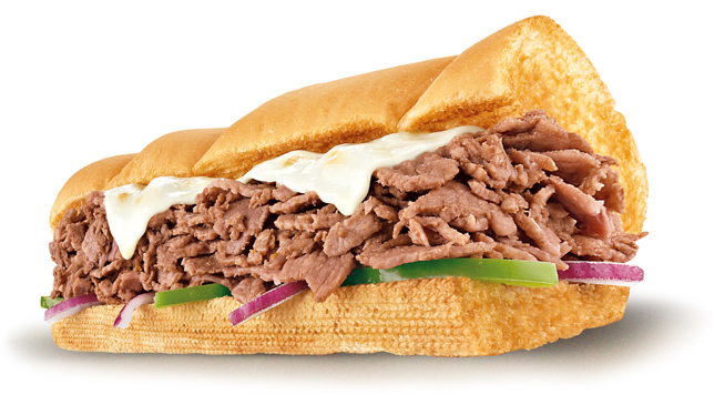 Nilai kandungan gizi Subway steak and cheese sandwich
