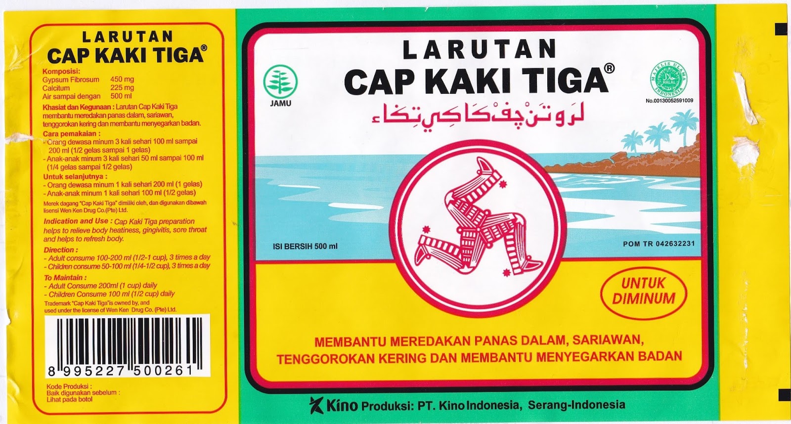 Nilai kandungan gizi cap kaki tiga