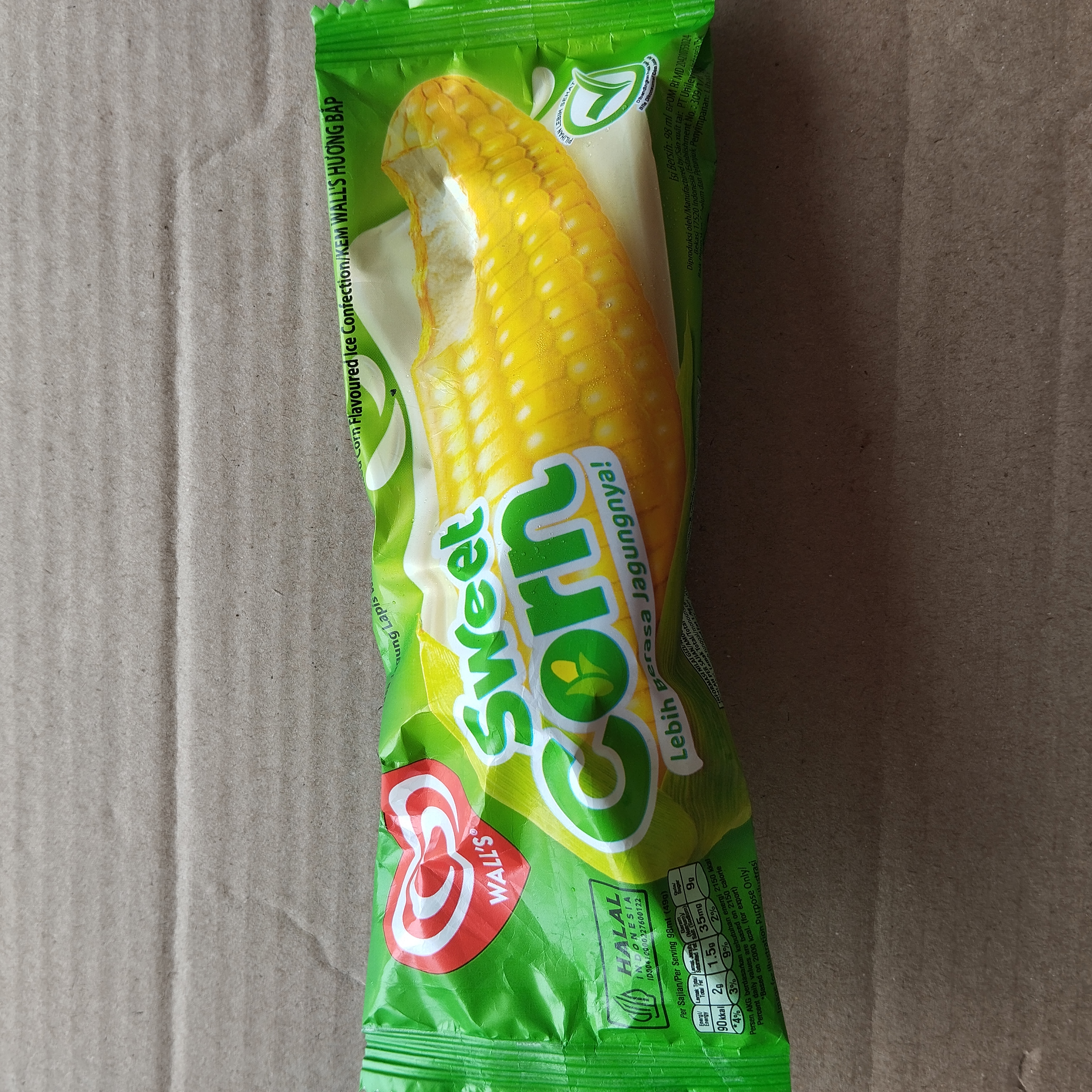 Nilai kandungan gizi Es Krim Wall's Sweet Corn