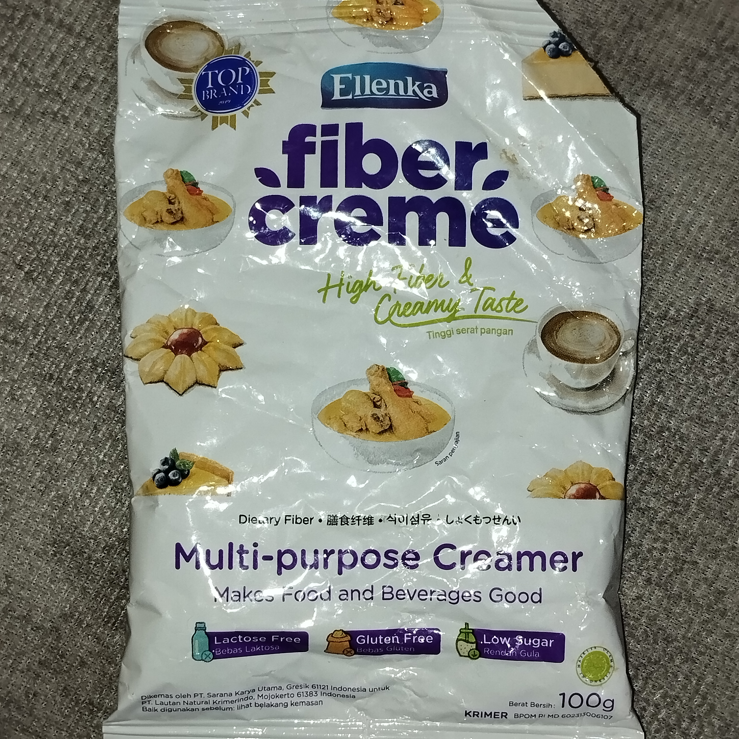 Nilai kandungan gizi Ellenka Fiber Creme