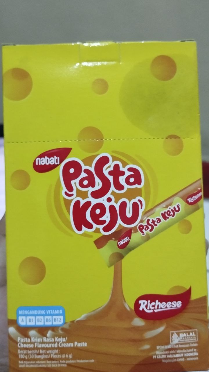 Nilai kandungan gizi Nabati Pasta Keju