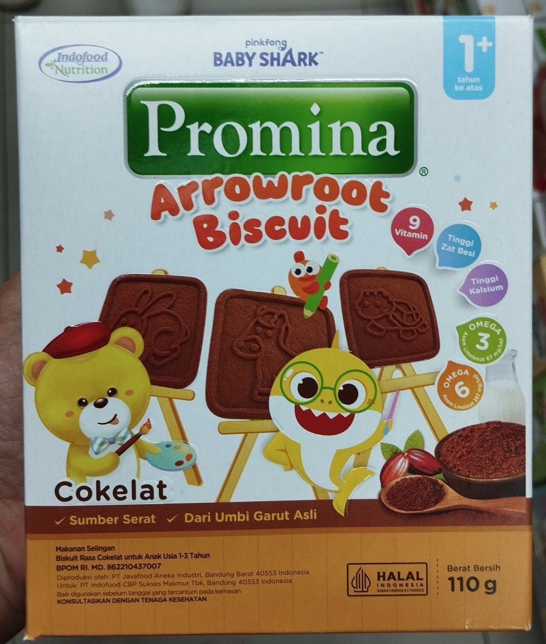 Nilai kandungan gizi Promina Arrowroot Biscuit Coklat