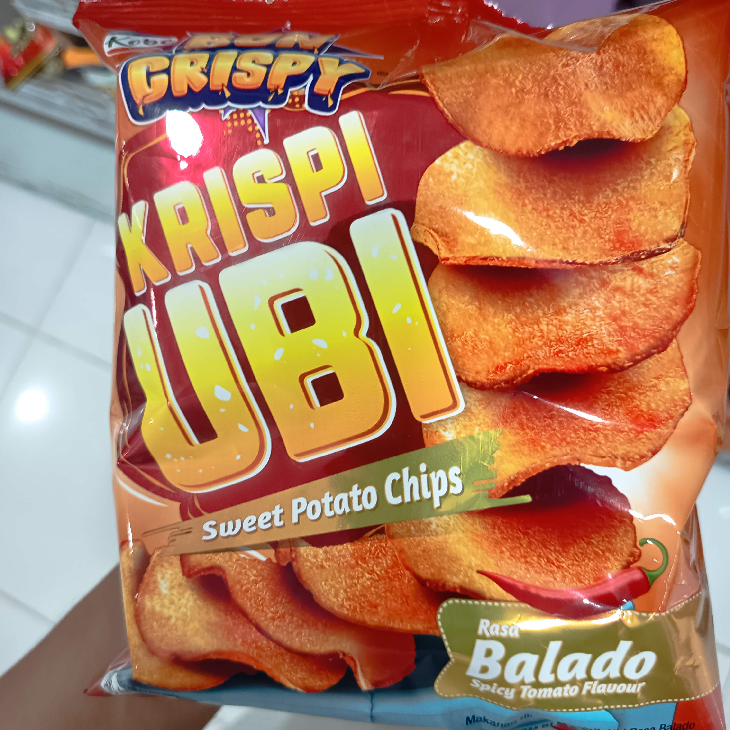 Nilai kandungan gizi Bon Crispy Krispi Ubi Rasa Balado